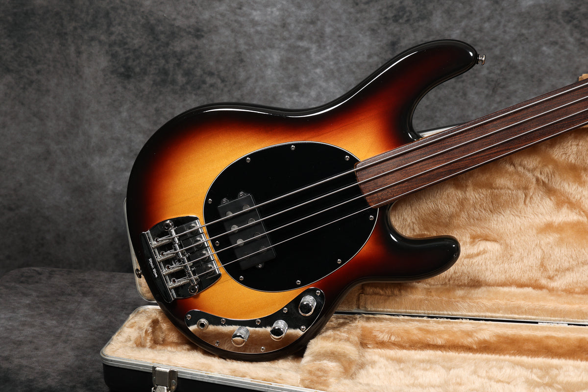 1979 Music Man Stingray, Fretless, Sunburst – Andy Baxter Bass & Guitars