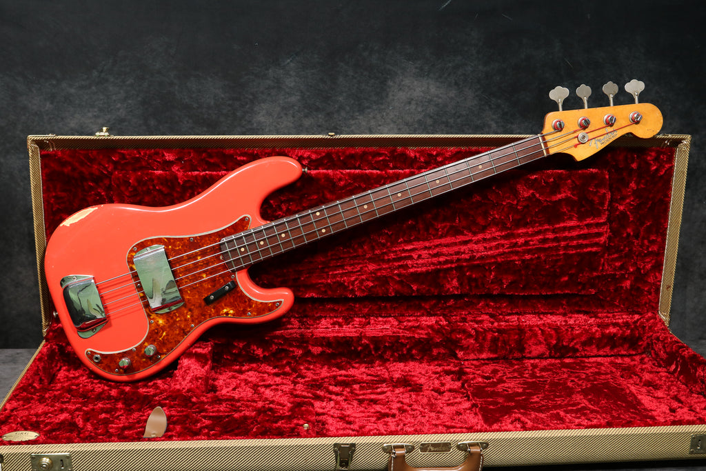 1962 Fender Precision Bass, Fiesta Red Refinish, Slab RW Board – Andy ...