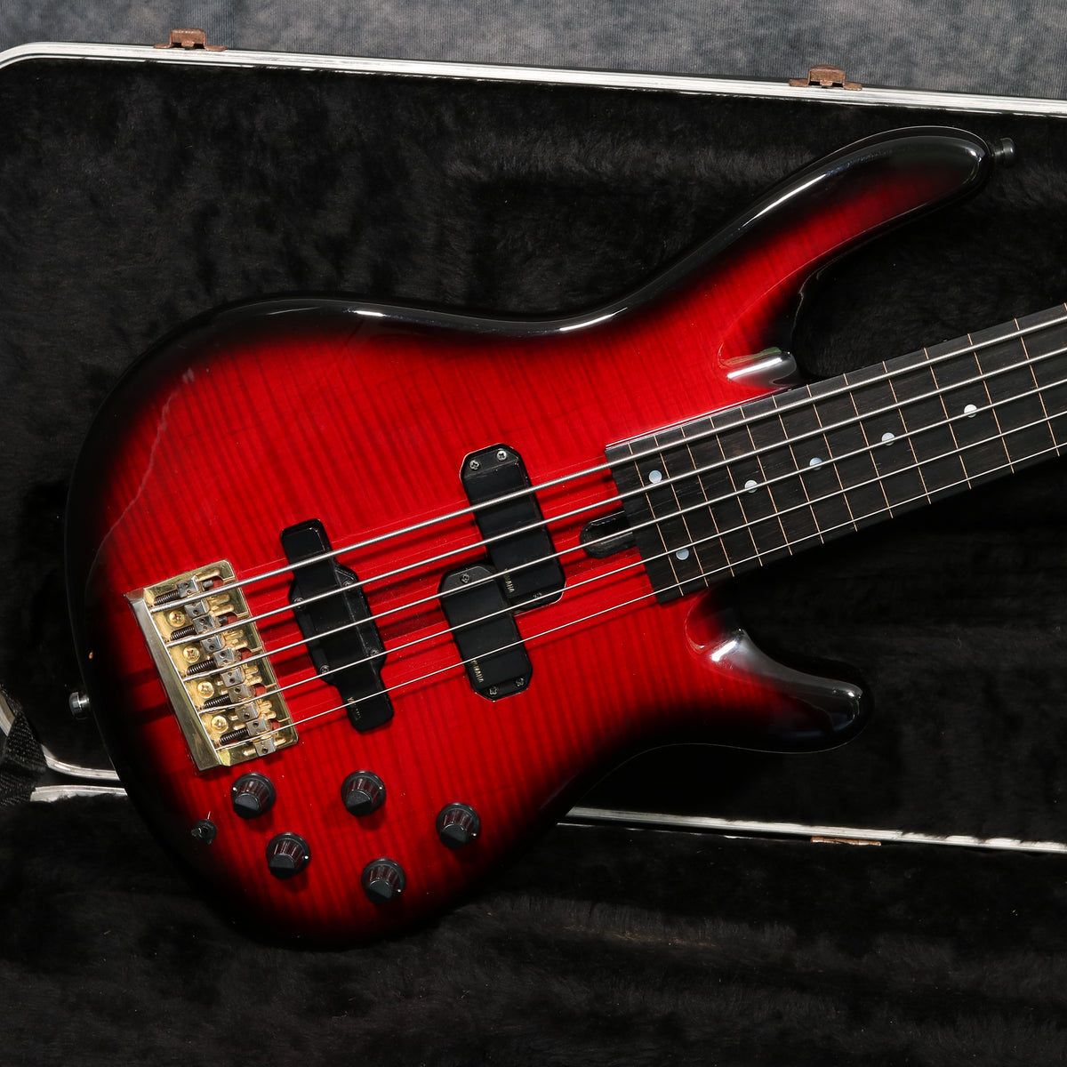 1996 Yamaha TRB 5P, Trans Red Burst – Andy Baxter Bass & Guitars