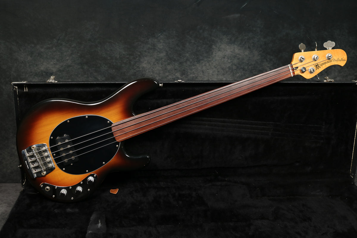 1979 Music Man Stingray, Fretless, Sunburst – Andy Baxter Bass & Guitars