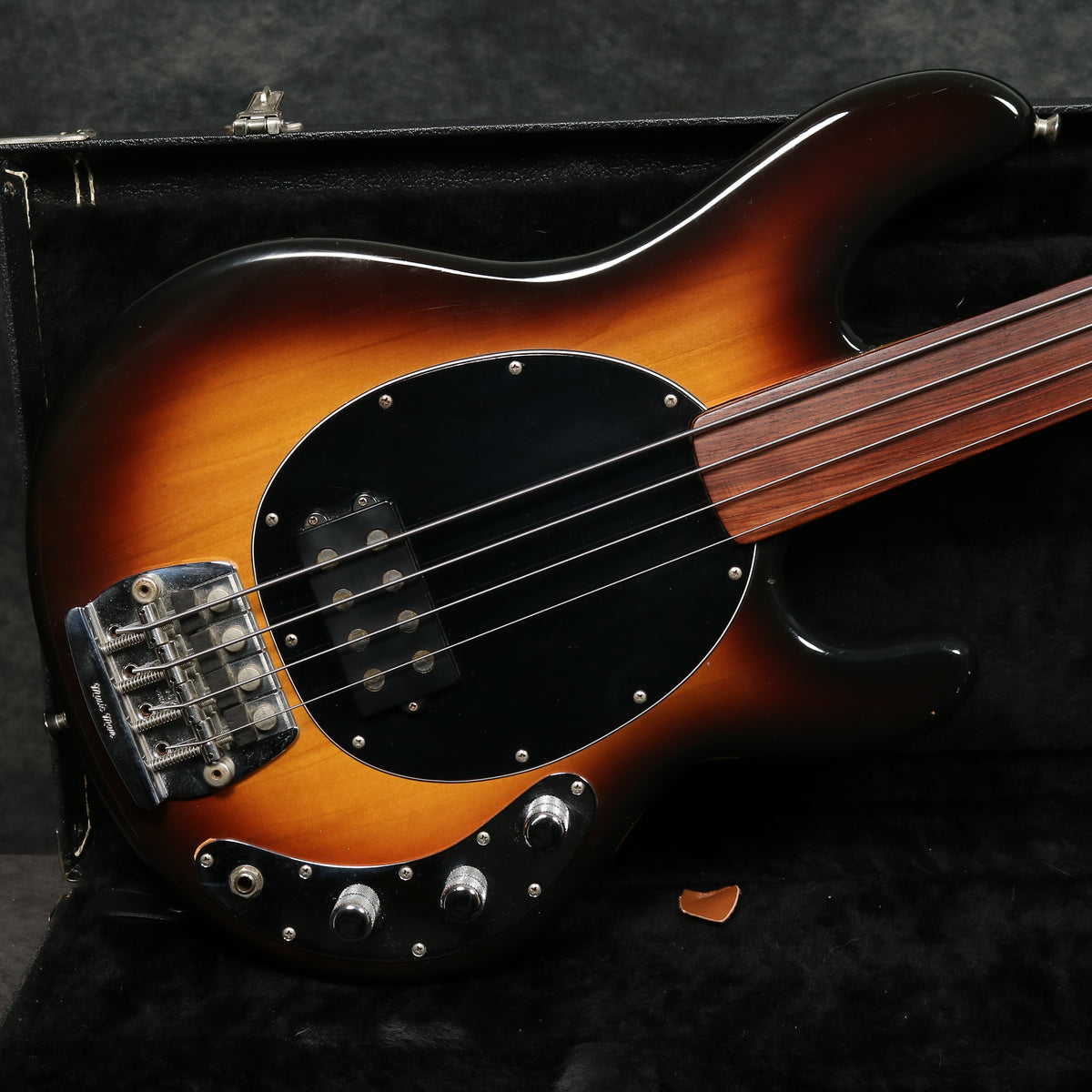 1979 Music Man Stingray, Fretless, Sunburst – Andy Baxter Bass & Guitars
