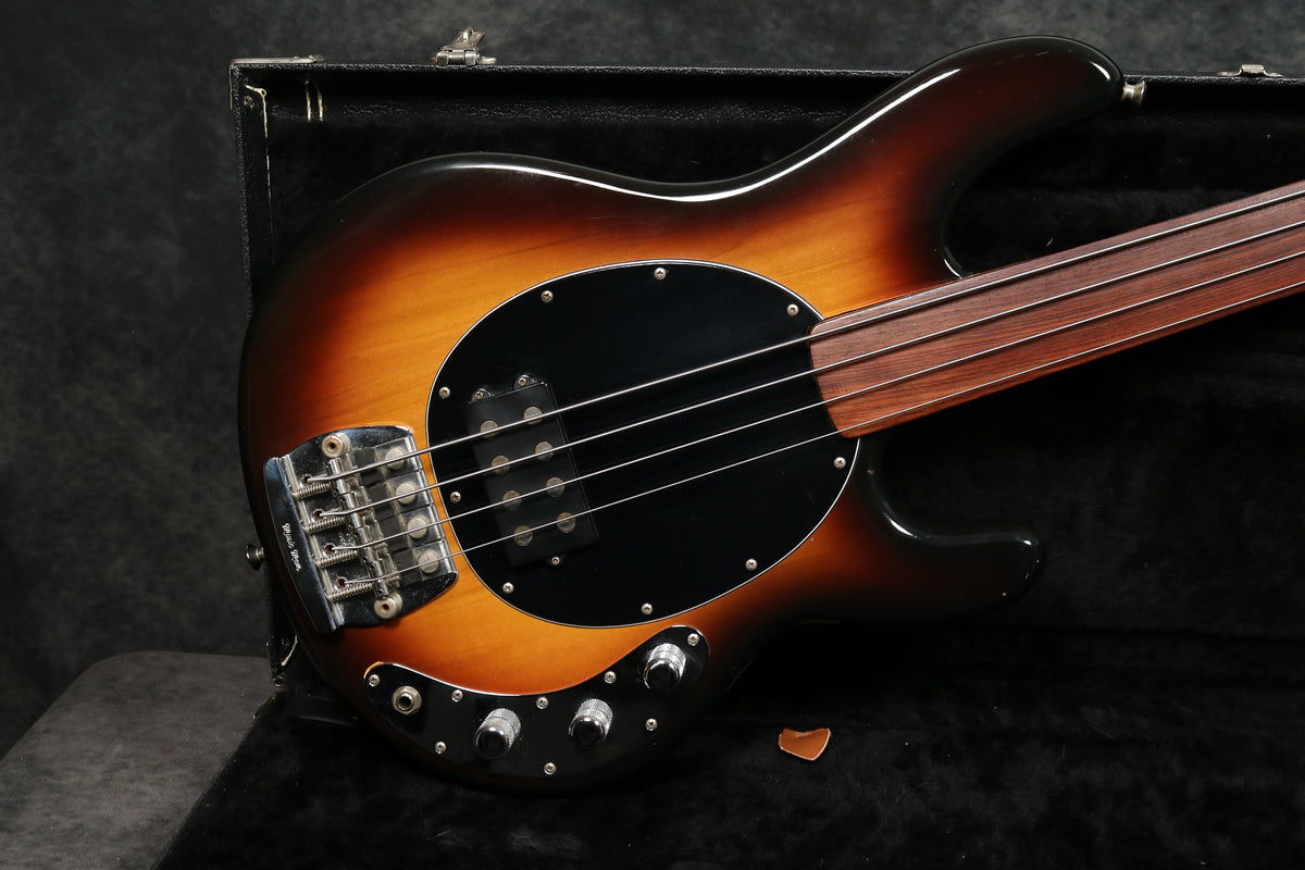 1979 Music Man Stingray, Fretless, Sunburst – Andy Baxter Bass & Guitars