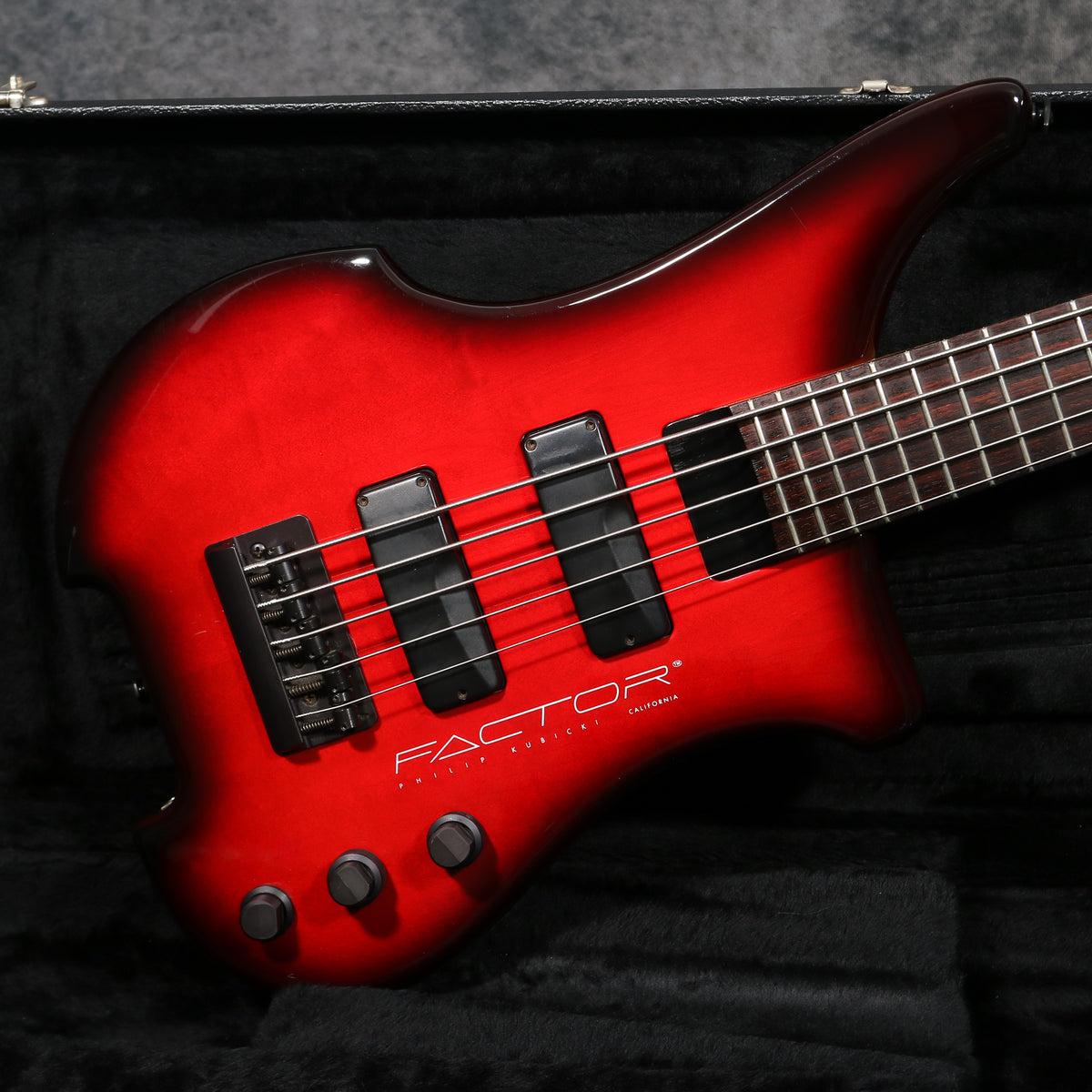1995 Kubicki Key Factor 5 - Trans Red Burst – Andy Baxter Bass & Guitars